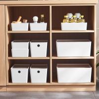 China Right Angle Storage Box Plastic Divider Sundry Household Kitchen Desktop Storage Box Clothing Bags Fabric Cabinet Storage Box for sale
