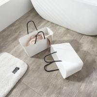China Multifunctional Plastic Portable Storage Soft Basket Bathroom Laundry Blue Sundries Handbasket Shopping Basket for sale