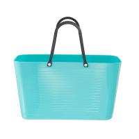 China Multifunctional Plastic Portable Storage Soft Basket Bathroom Laundry Blue Sundries Handbasket Shopping Basket for sale