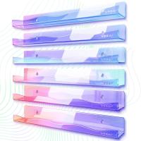 China Custom Colorful Acrylic Nail Polish Wall Hanger Modern Rectangular Display Rack for Action Figure Book Picture Storage Rack for sale