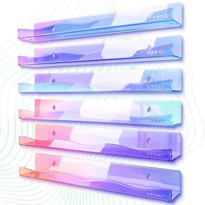 China Custom Colorful Acrylic Nail Polish Wall Hanger Modern Rectangular Display Rack for Action Figure Book Picture Storage Rack for sale