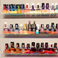 China Custom Colorful Acrylic Nail Polish Wall Hanger Modern Rectangular Display Rack for Action Figure Book Picture Storage Rack for sale
