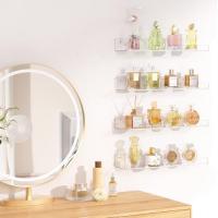 China Punch-Free Acrylic Wall Shelf for Bathroom Single Tier Wall Hanging Bookshelf and Decoration Storage Shelf for sale