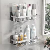 China Factory Wholesale Wall Mounted Aluminum Shelves Floating Storage Rack for Bathroom Kitchen for sale