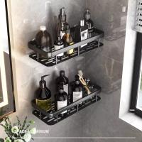 China Factory Wholesale Wall Mounted Aluminum Shelves Floating Storage Rack for Bathroom Kitchen for sale
