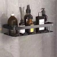 China 2025 Hot Selling Modern Wall Mounted Bathroom Toilet Toiletries Durable Aluminum Corner Shelf Storage Rack for sale