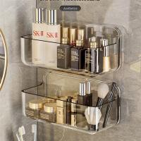 China Single Tier Plastic Storage Rack Punch-free Wall-Mounted Bathroom Storage Shelf for Restroom Balcony for sale
