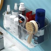 China Single Tier Plastic Storage Rack Punch-free Wall-Mounted Bathroom Storage Shelf for Restroom Balcony for sale