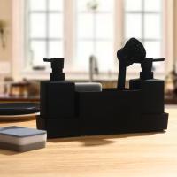 China Kitchen Soap Dispenser Sponge Rack Dishwashing Brush Holder Hand Washing Liquid Dispenser Bottles Bathroom Tray Sets Available for sale