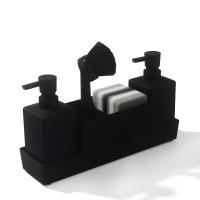 China Kitchen Soap Dispenser Sponge Rack Dishwashing Brush Holder Hand Washing Liquid Dispenser Bottles Bathroom Tray Sets Available for sale