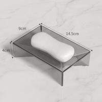 China New Design Portable Transparent Table Soap Rack Free Perforation Drain Storage Soap Rack for Household Bathroom Toilet for sale