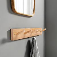 China Nordic Style Solid Wood Coat Hanger with Stylish Key Hooks Wall-Mounted for Clothes & Sundries Multi-Purpose Use for sale
