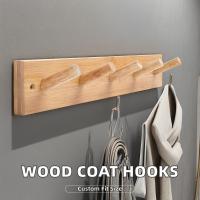 China Nordic Style Solid Wood Coat Hanger with Stylish Key Hooks Wall-Mounted for Clothes & Sundries Multi-Purpose Use for sale
