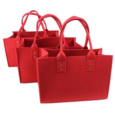 China Felt Portable Shopping Bag Big Easy Toy Snack Storage Bag Advertising Gift Satchel logo Customization for sale