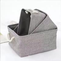 China Hot Sell High Quality Modern  Rectangle Fabric Storage Basket  Bedroom Collapsible Cloth Storage Bin for Underwear for sale