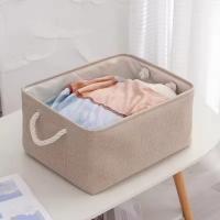 China Hot Sell High Quality Modern  Rectangle Fabric Storage Basket  Bedroom Collapsible Cloth Storage Bin for Underwear for sale
