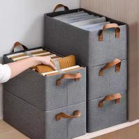 China Wholesale Wardrobe Clothes Organizer Upgraded Foldable Drawer Clothes Storage Box for Clothing Jeans with Handle for sale