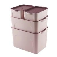 China Factory Manufacture Large Capacity Four-Piece Dustproof Plastic Clothing Storage Boxes With Lid for sale
