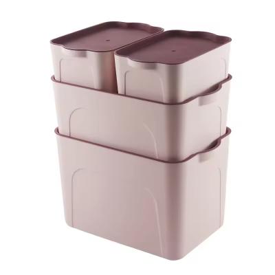 China Factory Manufacture Large Capacity Four-Piece Dustproof Plastic Clothing Storage Boxes With Lid for sale