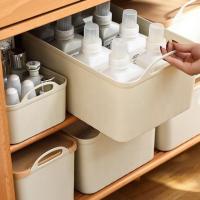 China Thickened Portable Storage Box Household Clothing Storage Box with Lid Toy Snacks Plastic Organizer Basket for sale