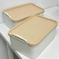 China Thickened Portable Storage Box Household Clothing Storage Box with Lid Toy Snacks Plastic Organizer Basket for sale