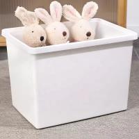 China Manufacturer Wholesale White Large Capacity Clothing Bedding Storage Box Thickened Toy Storage Box Covered Storage Container Box for sale