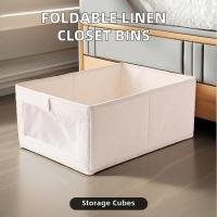 China Clear Window Linen Closet Baskets Foldable Organizer Bins for Kitchen Spice Storage Closet Clothing and Jeans Organization for sale
