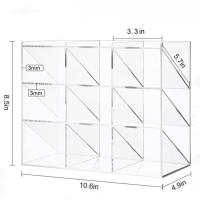 China Modern Transparent Acrylic Desk Storage Box Office Stationery Folding Pen Holder and Organizer for Home or Office Use for sale