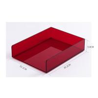 China 2-Tier Colorful Acrylic Office Organizer Drawer Large Paper Tray Easy Standing Installation Single Desktop Storage Storage Box for sale