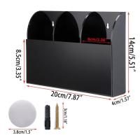 China Modern 3-Grid Wall Hanging Acrylic Storage Box TV Mobile Air Condition Remote Control Rectangle Shape Injection Office Home for sale