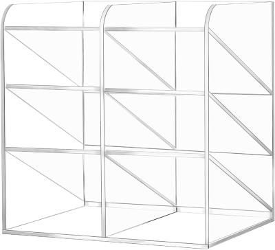 China Acrylic Transparent Display Shelf Three-Layer Rectangle for Office and Household Book Pen Storage for Jewelry Display for sale
