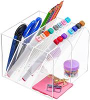 China Acrylic Transparent Display Shelf Three-Layer Rectangle for Office and Household Book Pen Storage for Jewelry Display for sale