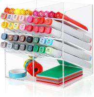 China Acrylic Transparent Display Shelf Three-Layer Rectangle for Office and Household Book Pen Storage for Jewelry Display for sale
