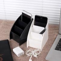 China Portable Organizer TV Air Conditioner Remote Control Tissue-Storage Bins Cosmetic Plastic Storage Box for Home Office for sale