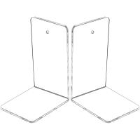 China Modern 2-Piece Custom Transparent Acrylic Bookend Rectangle-shaped Bookshelf Arrangement Multifunctional Office Organizer for sale