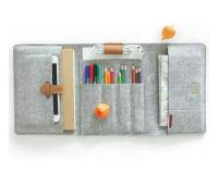 China Large Capacity Stationery Pen Bag Felt Multifunctional Notebook Cover Advertising Gift Pencil Mobile Phone Storage Bag for sale