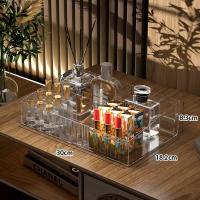 China Wholesale Multi Lipstick Box Desktop Acrylic Transparent Cosmetics Storage Box Web Red Dressing Table Skin Care Mask Box for sale