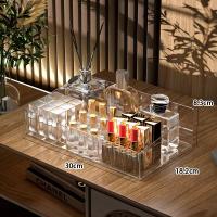 China Wholesale Multi Lipstick Box Desktop Acrylic Transparent Cosmetics Storage Box Web Red Dressing Table Skin Care Mask Box for sale