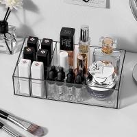 China Clear and Thick Lipstick Storage Box Cosmetic Skin Care Lip Balm Glaze Desktop Storage Box Red Check Display Stand for sale