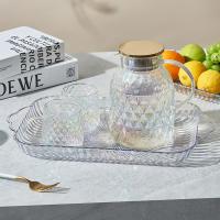 China Square Transparent Gold PET Plastic Fruit Tray Luxury Living Room Snacks & Coffee Table Candy Tray for Kitchen Use for sale