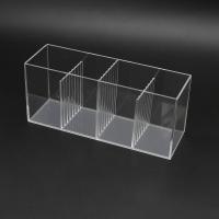 China High Quality Acrylic 4 Compartments Pencil Cup Stationery Organizer Makeup Brush Storage Box for Home Office for sale