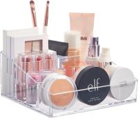 China Multifunctional Acrylic Makeup Storage Box Four Cell Holder Brushes Eyeshadow Trays Beauty Supplies Plastic Magnetic Card for sale