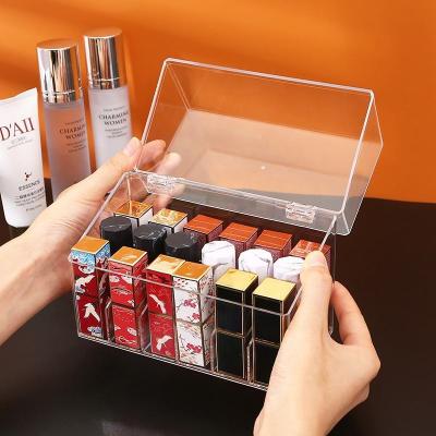 China Factory Clear Makeup Organizer  Tiered Storage System for Lipstick Nail Polish Cosmetics Storage Box for sale