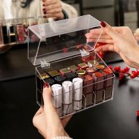 China Factory Clear Makeup Organizer  Tiered Storage System for Lipstick Nail Polish Cosmetics Storage Box for sale