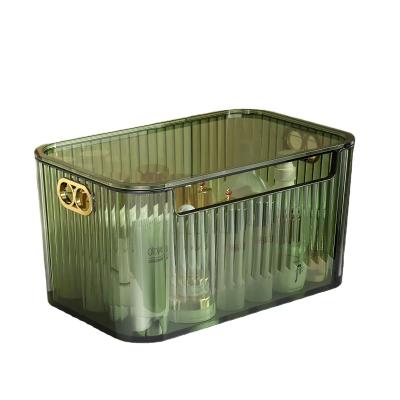 China Clear Cosmetic Organizer Box  Desktop Makeup Storage Case with Lid for Skincare Masks Jewelry Display for sale