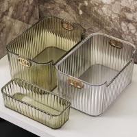 China Clear Cosmetic Organizer Box  Desktop Makeup Storage Case with Lid for Skincare Masks Jewelry Display for sale