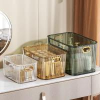 China Clear Cosmetic Organizer Box  Desktop Makeup Storage Case with Lid for Skincare Masks Jewelry Display for sale