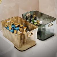 China Clear Cosmetic Organizer Box  Desktop Makeup Storage Case with Lid for Skincare Masks Jewelry Display for sale