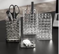 China Popular Wholesale Crystal Imitation Acrylic Storage Box Customizable Tool Toothbrush Holder for Kitchen Office for sale