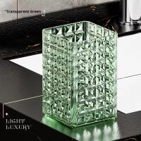 China Popular Wholesale Crystal Imitation Acrylic Storage Box Customizable Tool Toothbrush Holder for Kitchen Office for sale